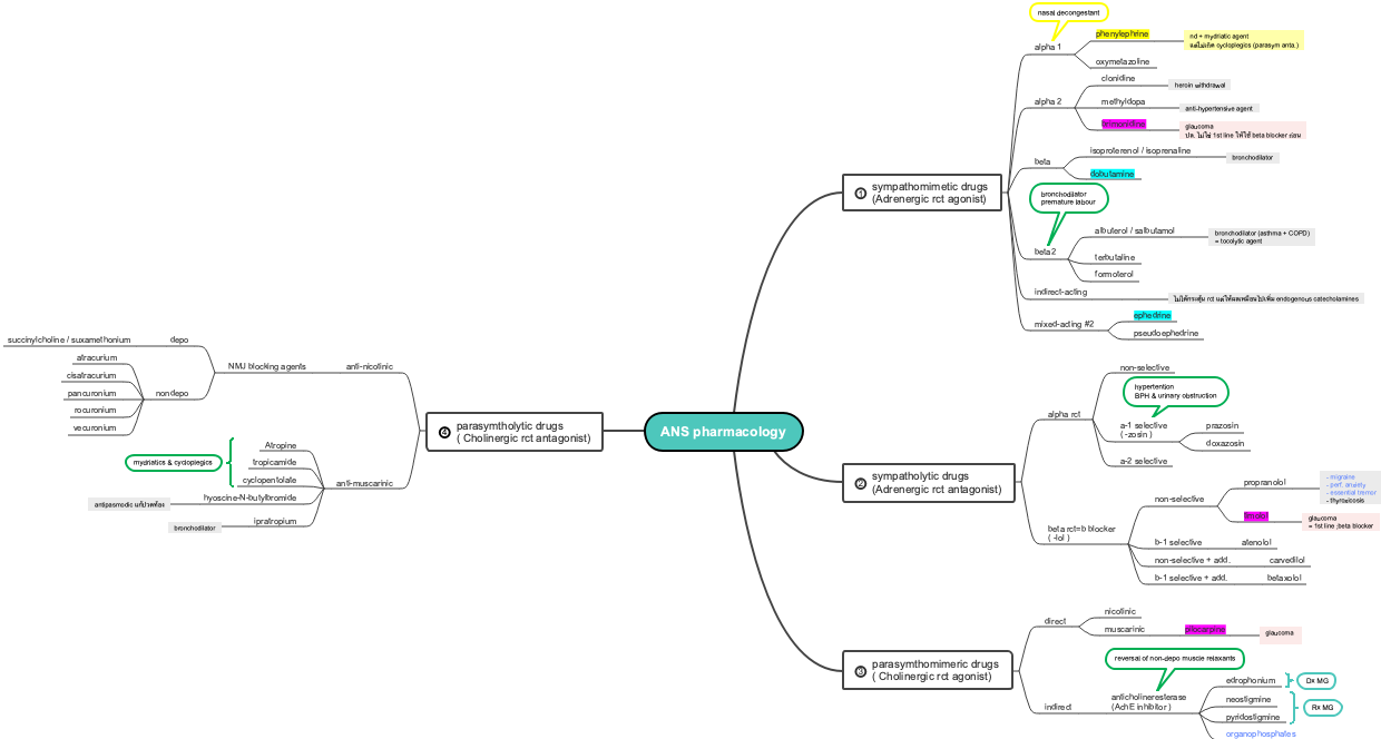 ANS Pharmacology | Mind Map - EdrawMind