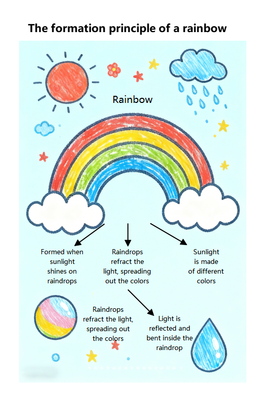 How Rainbows Form: Light Refraction Diagram | EdrawMax Templates
